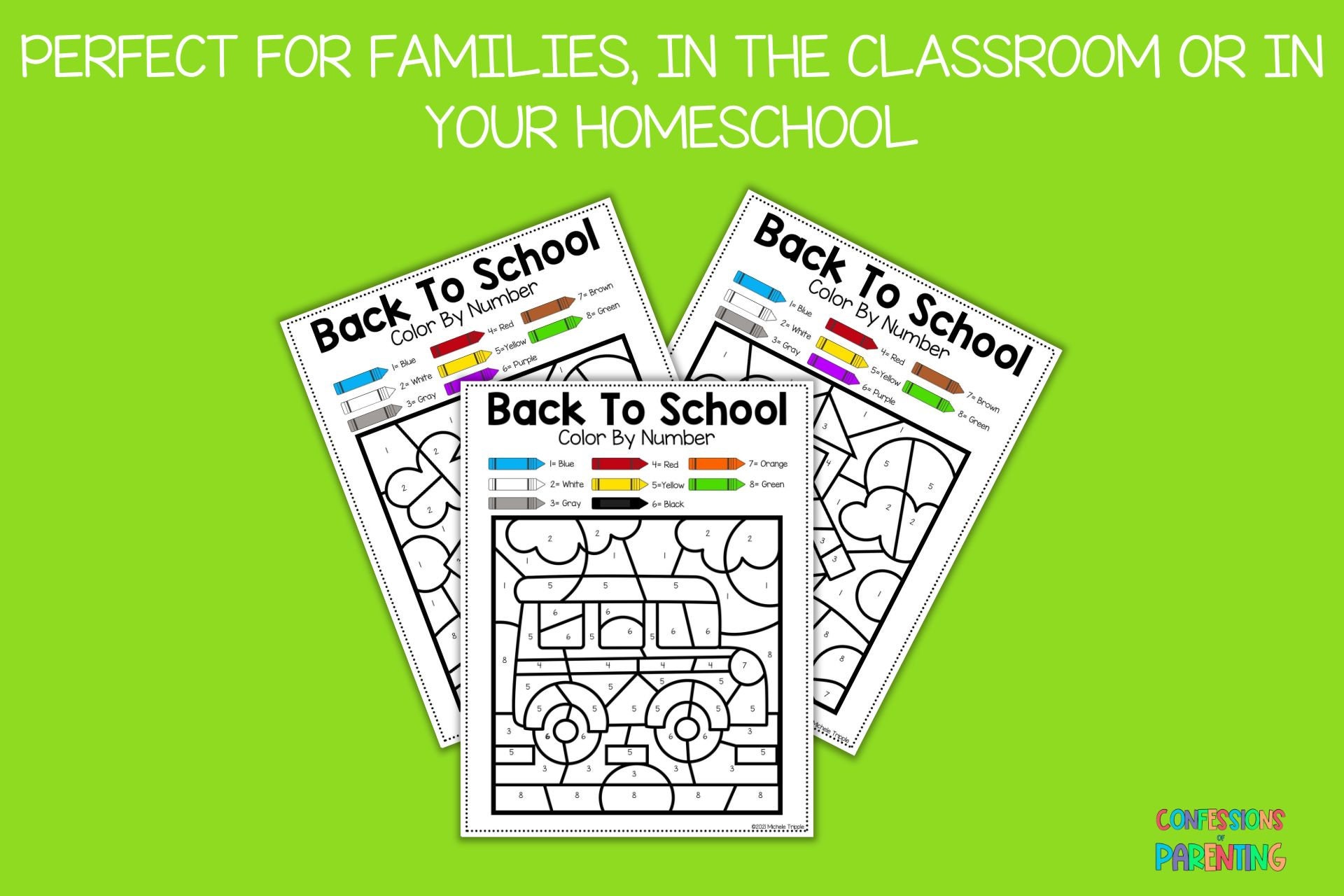 6 Back to School Activity| First Day of School Color by Number| Color ...