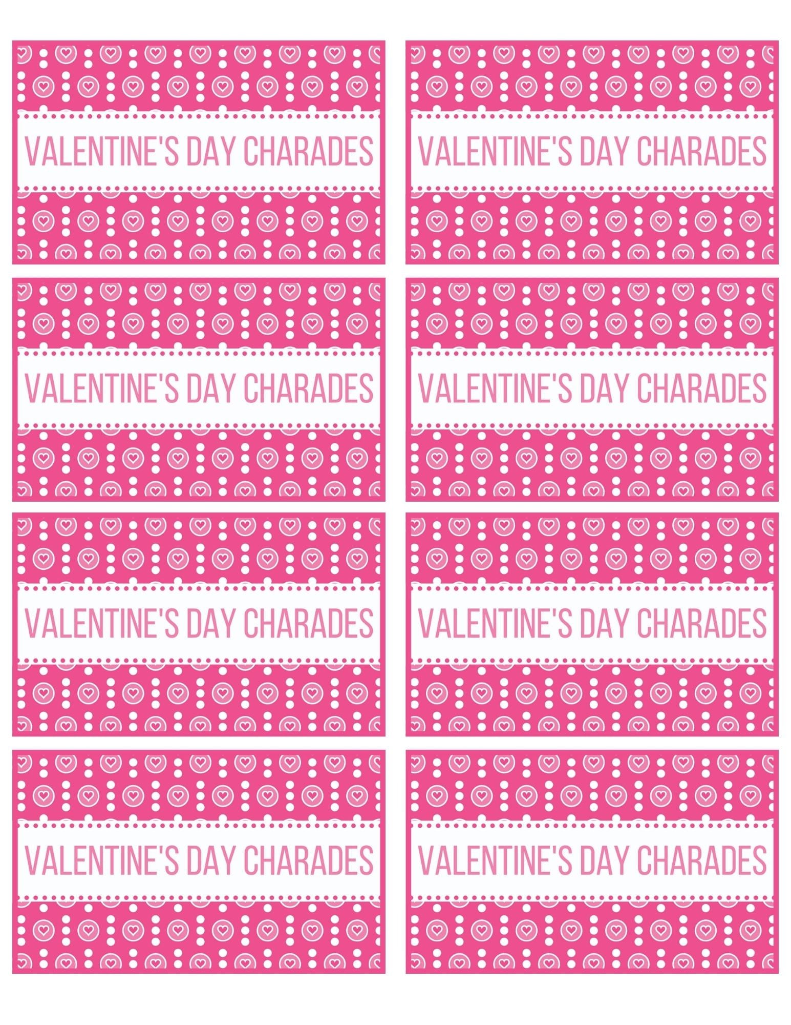 50 Valentine's Day Charades | Valentine’s Day Charades Cards ...