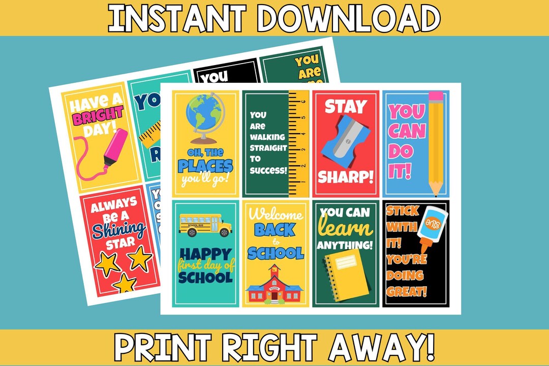 Back to School Lunchbox Note | Printable Lunchbox Notes | School Lunch ...