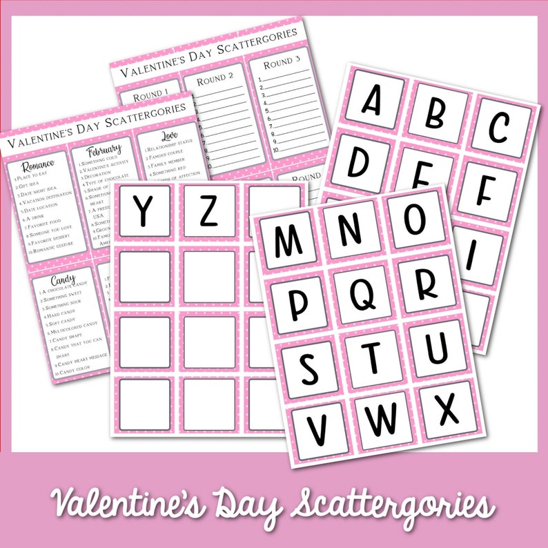 Valentine's Day Scattergories | Scattergories for Valentine's Day ...