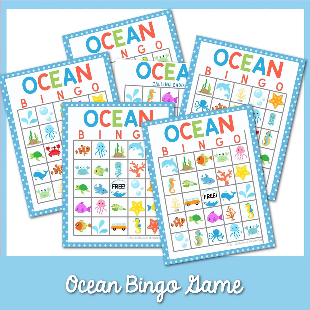 Ocean Bingo Games, Bingo Games for Kids, Games for Party - Etsy