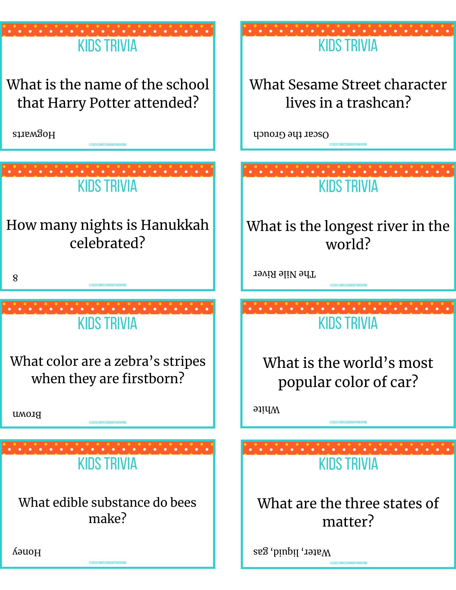 300+ Trivia Questions for Kids| Kids Trivia Game | Printable Trivia for ...