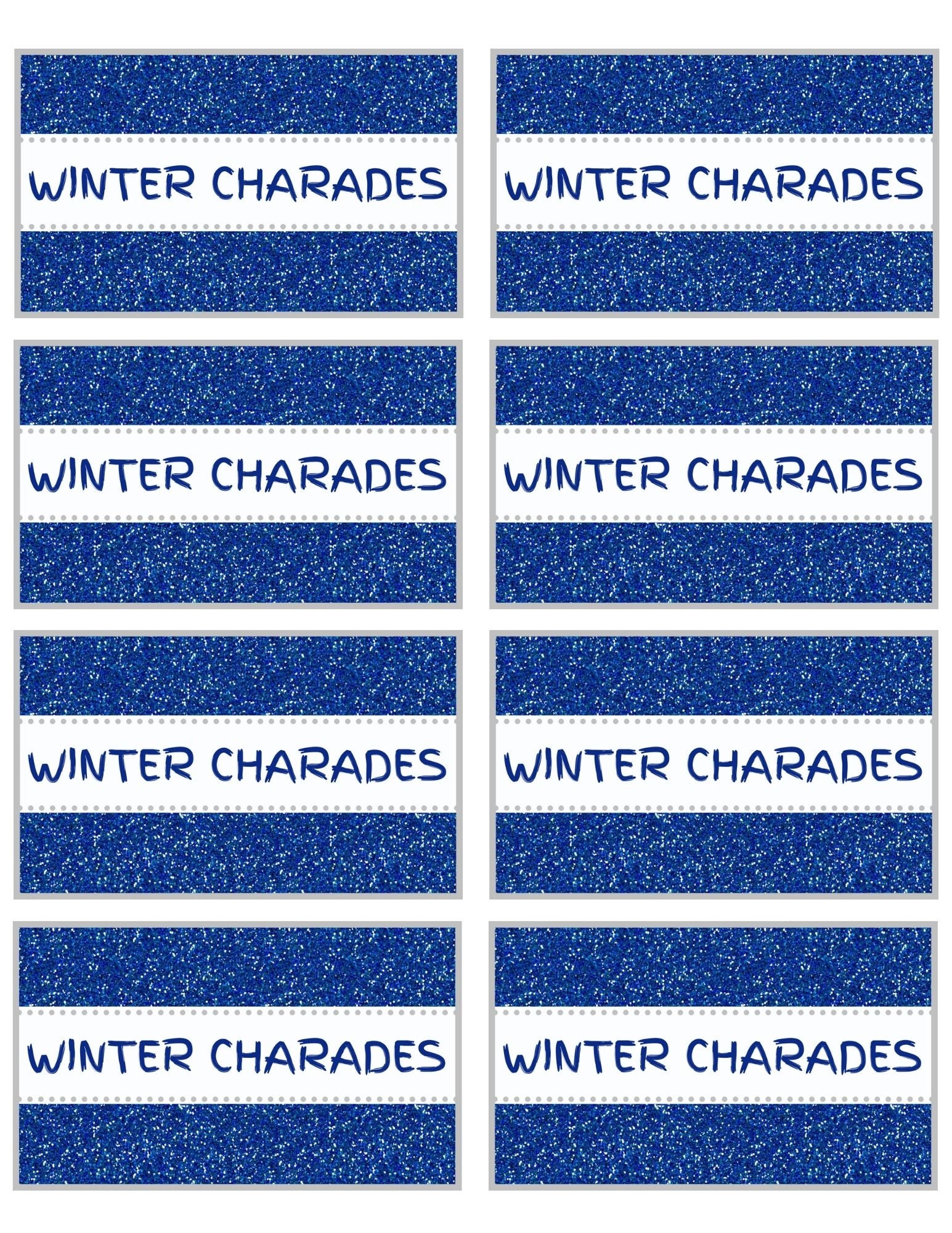 Winter Charades for Kids, Holiday Activity for Kids, Cold Weather ...