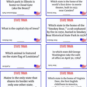 100 State Trivia Questions | Printable U.S. State Trivia | Educational ...