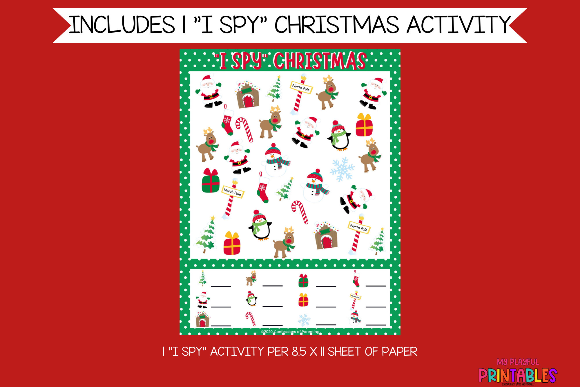 Christmas I-spy Printable I-spy Christmas Activity Christmas Activities ...