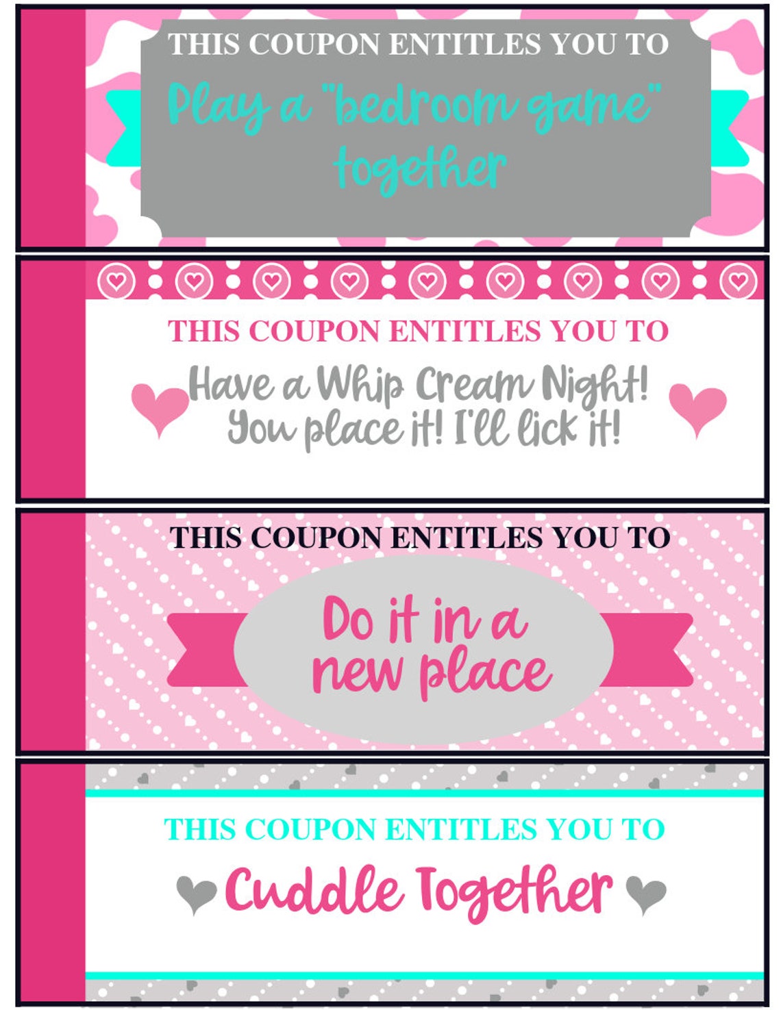 52 Printable Naughty Coupons Naughty Coupon Book Sex Etsy