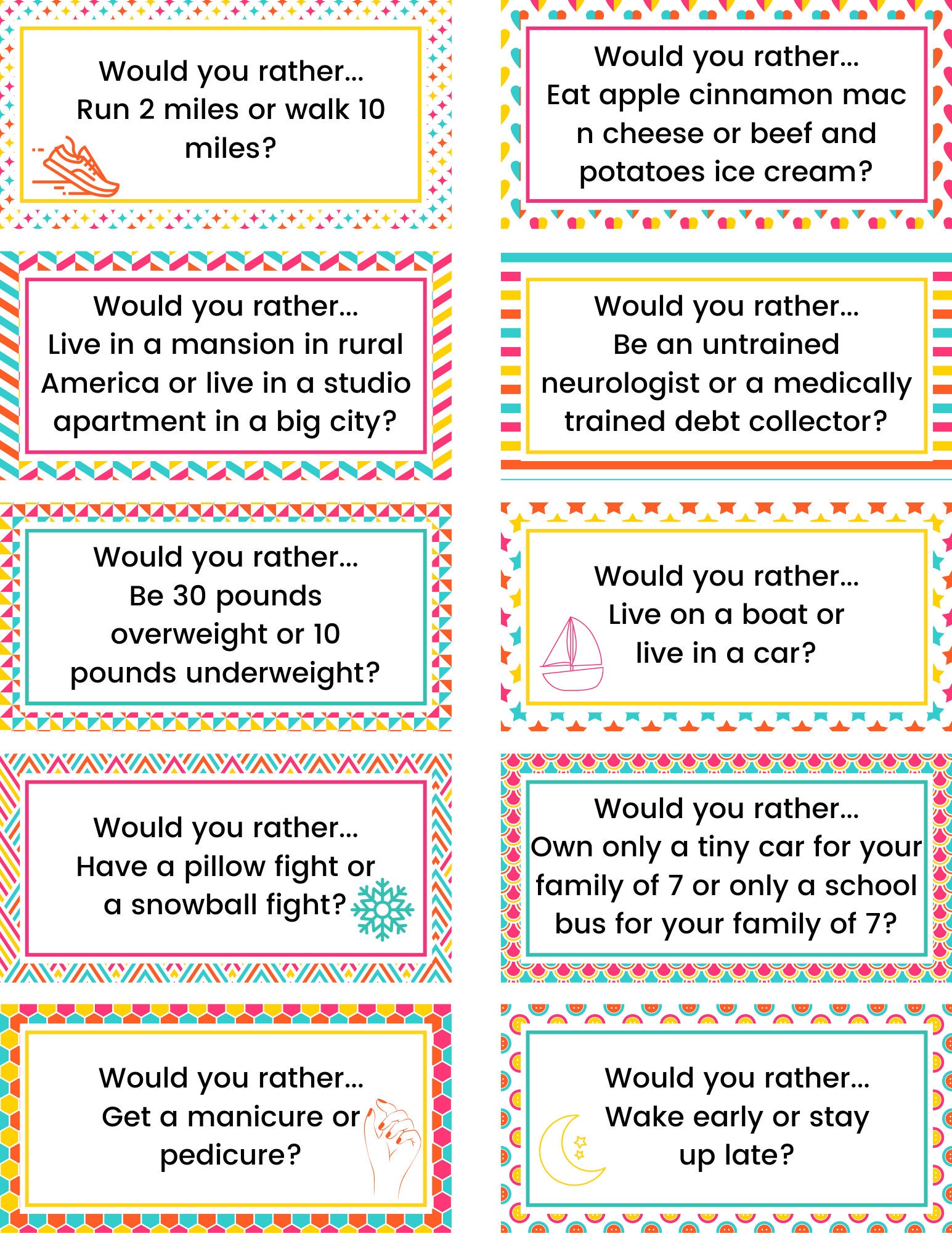 50 Would You Rather Journal Prompts| Printable Would You Rather Writing ...