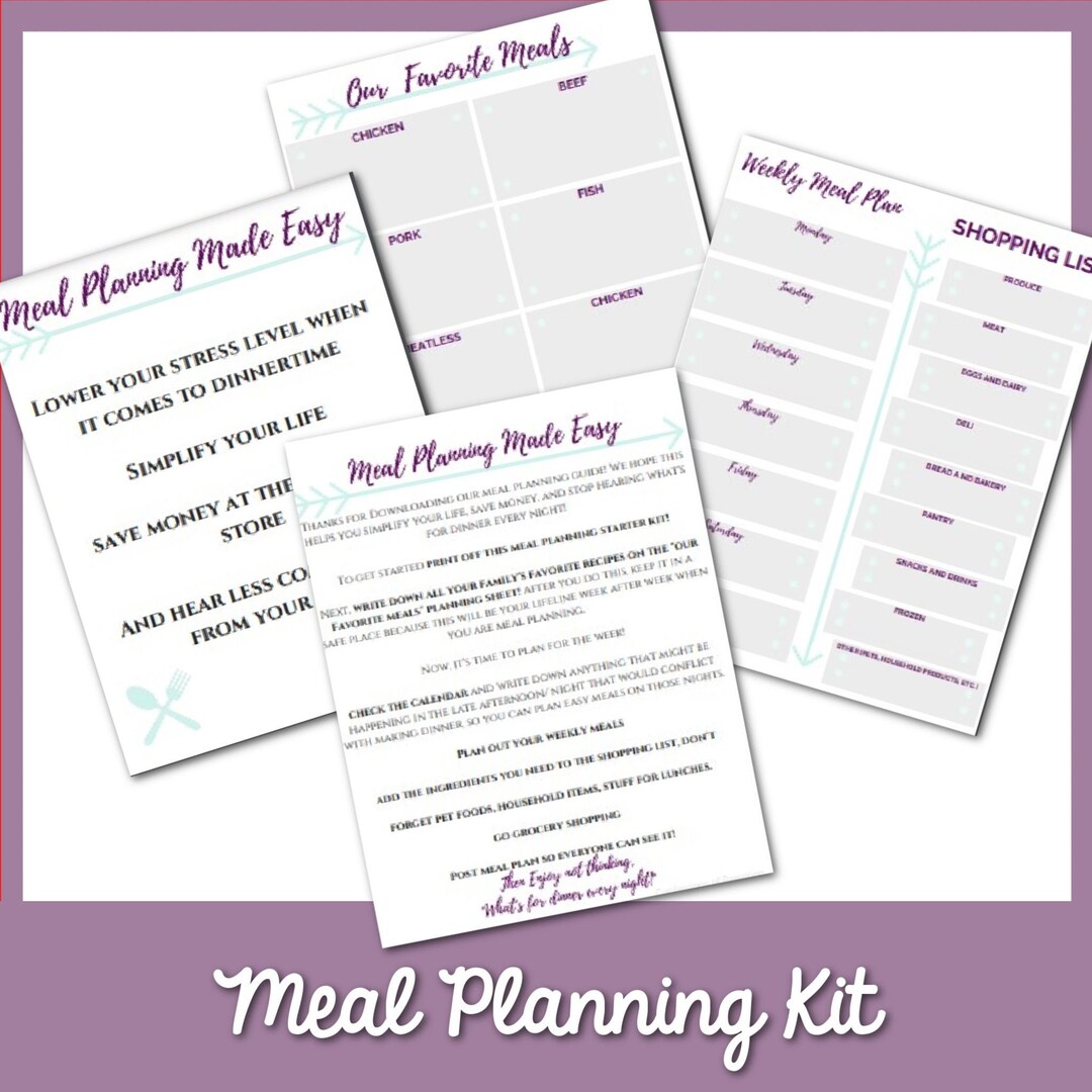 Meal Planning Made Easy | Meal Planner Printables | Grocery List Meal ...