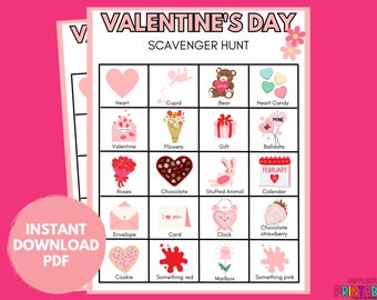 Valentine's Day Scavenger Hunt Printable Valentine's Day Game Valentine ...