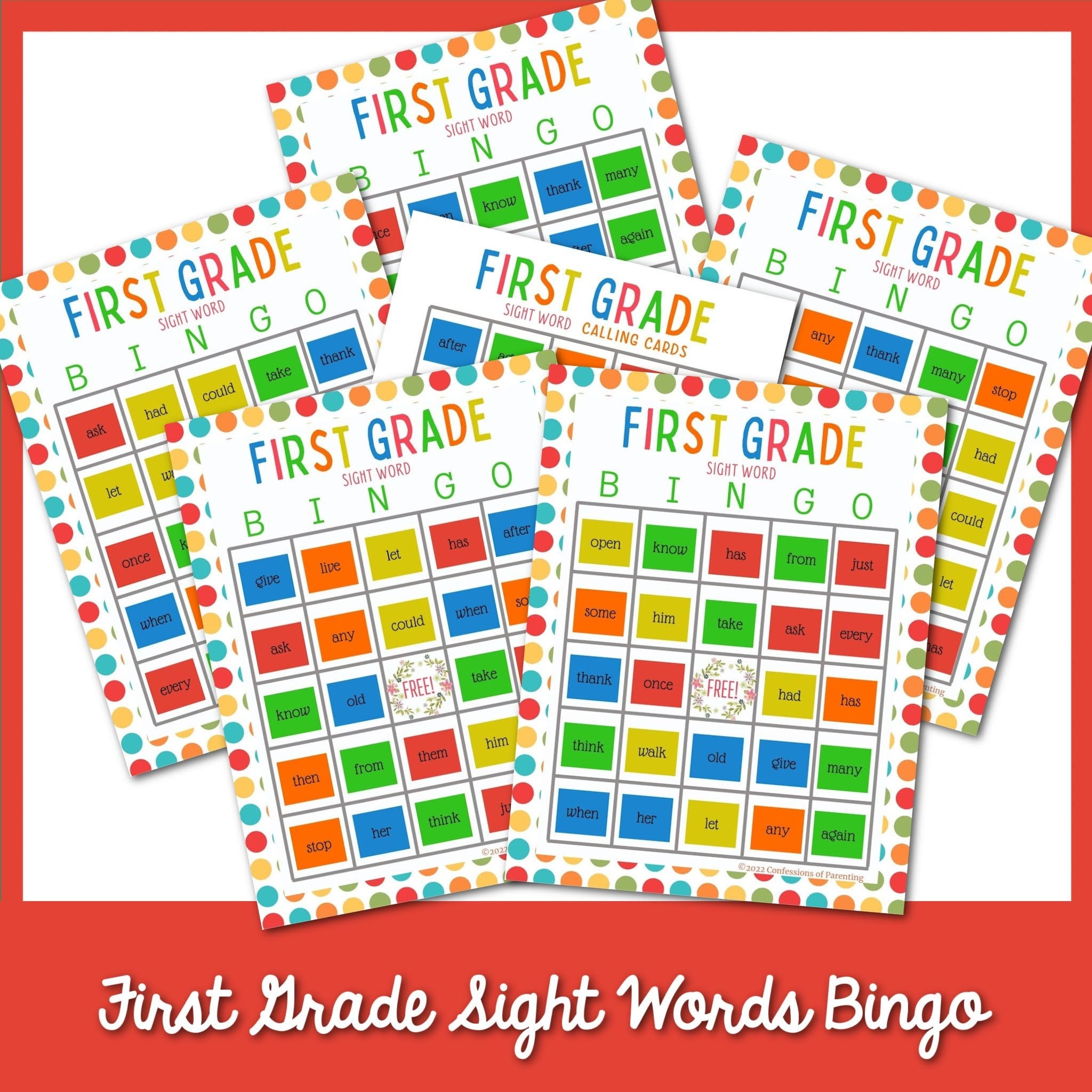 First Grade Sight Word Bingo | Sight Word Bingo for 1st Graders ...