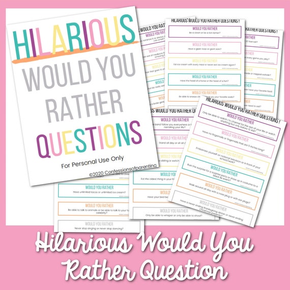 100 Hilarious Would You Rather Questions Journal Prompts - Etsy