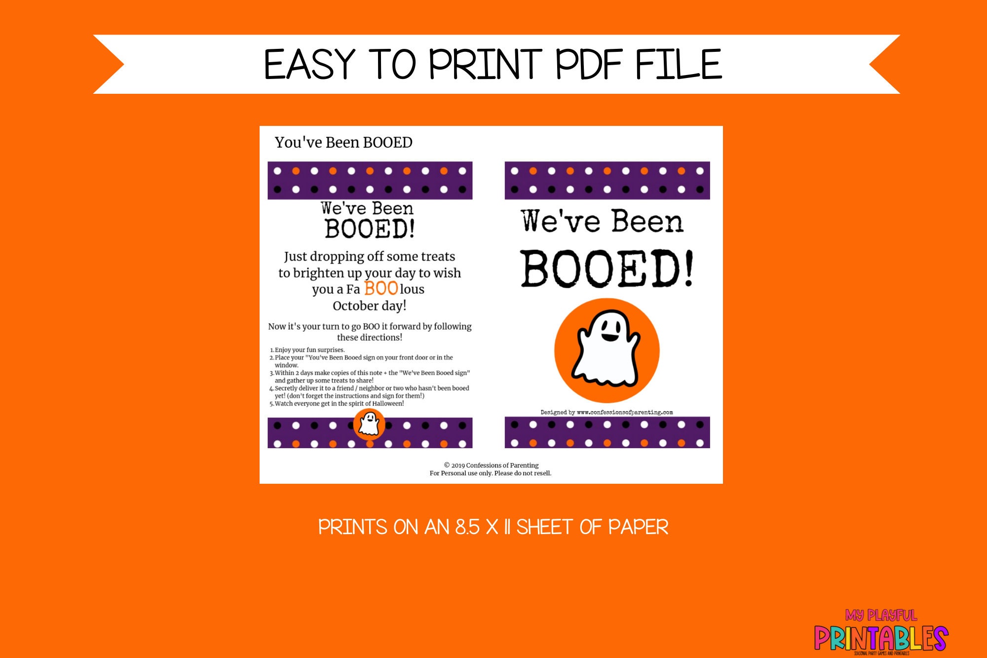 You've Been Boo-ed | Halloween Printable | Printable Halloween Surprise ...