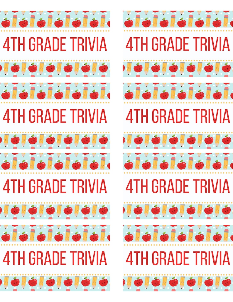 50 4th Grade Trivia Questions | Printable 4th Grade Trivia ...