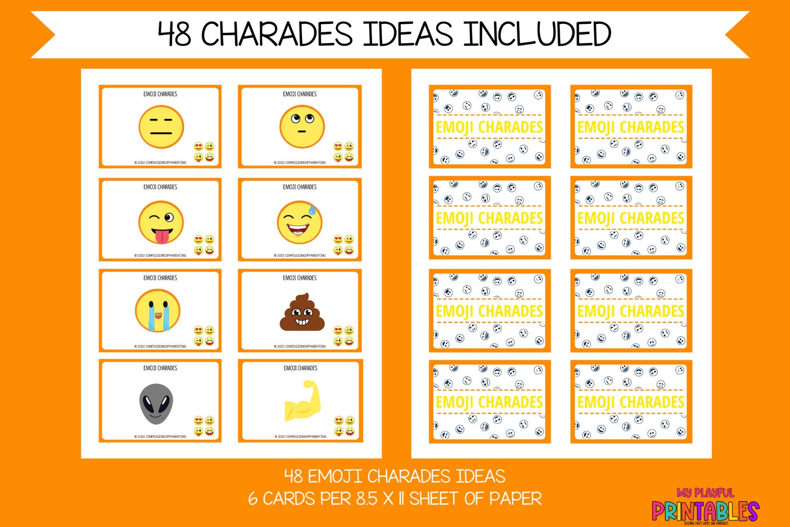 40+ Emoji Charades | Silly Charades for Kids | Emoji Themed Charades ...