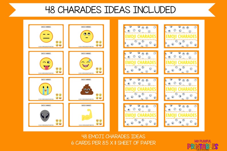 40+ Emoji Charades | Silly Charades for Kids | Emoji Themed Charades ...