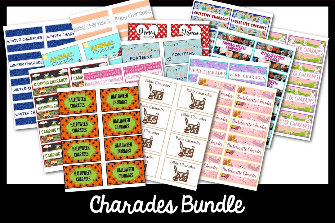 497+ Pages Mega Bundle Charades Fun Activity | Mega Charades Pack ...