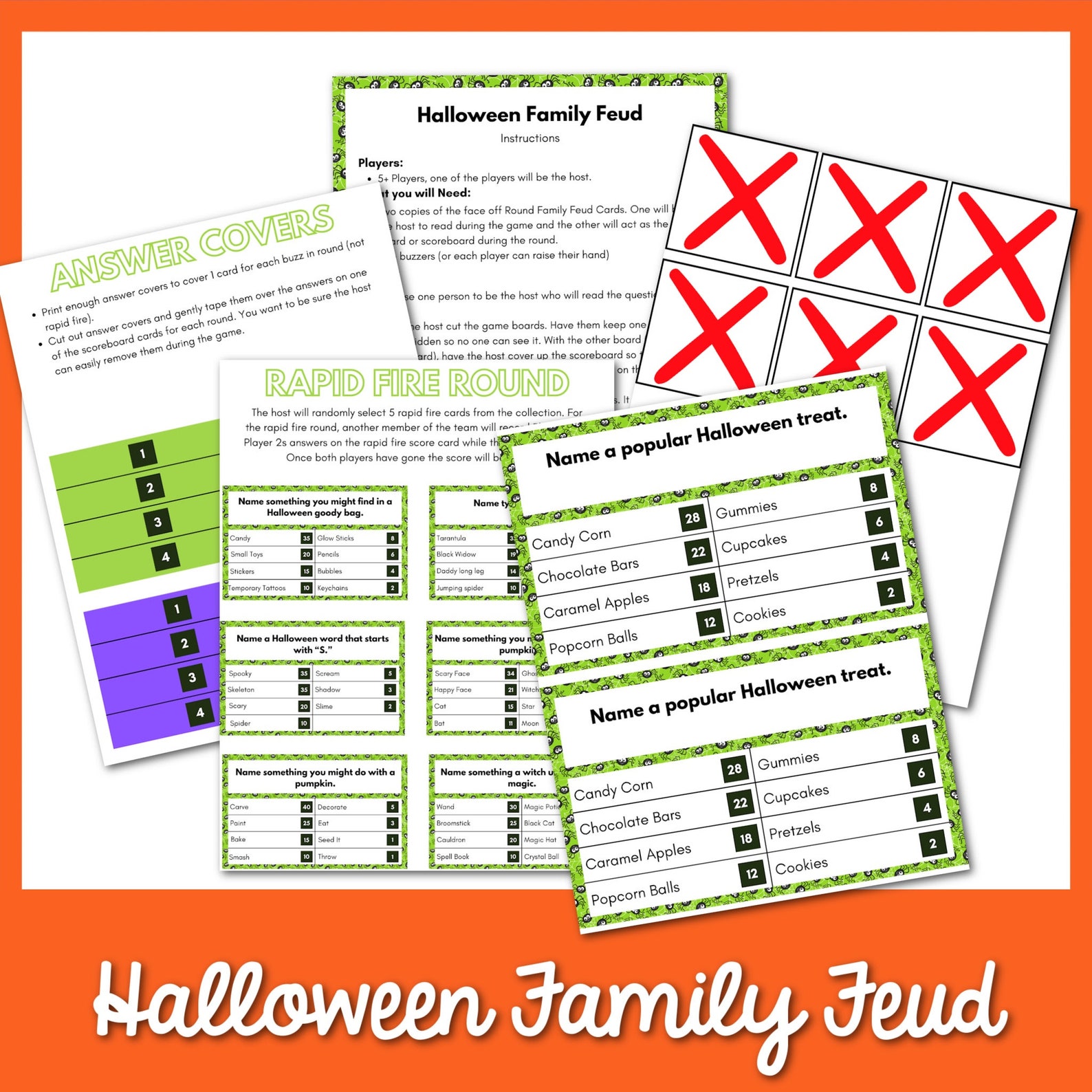 40 Halloween Family Feud Game| Printable Halloween Game| Spooky Family ...