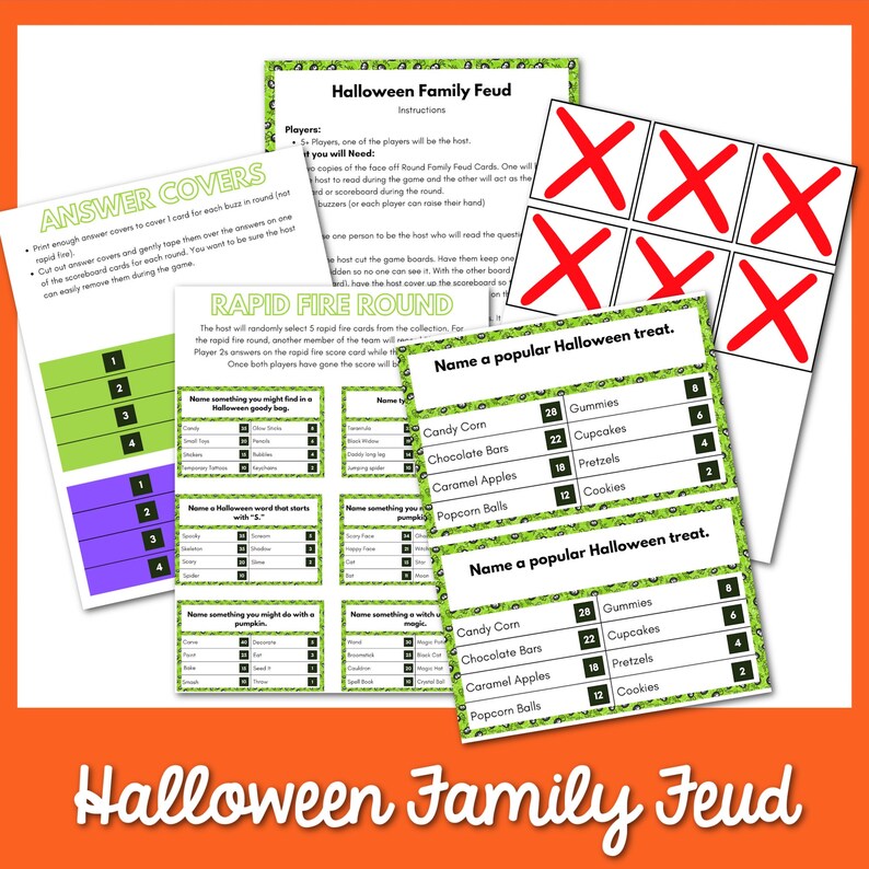 Halloween Family Feud Game Printable Halloween Game Halloween Party ...