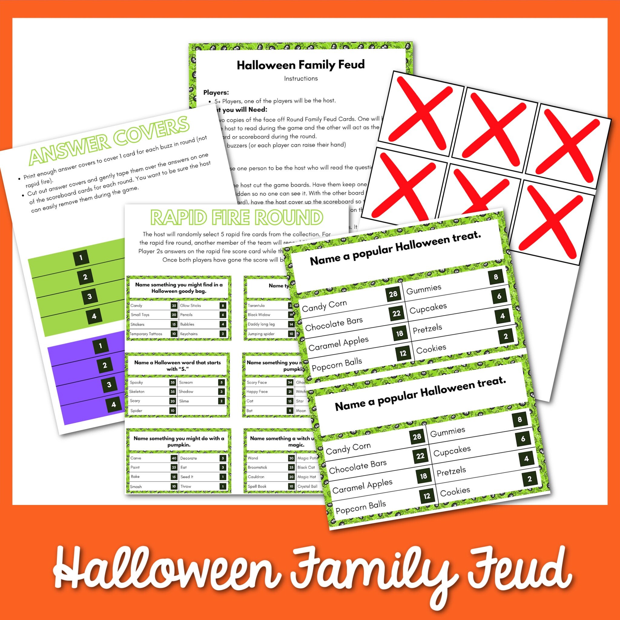 40 Halloween Family Feud Game| Printable Halloween Game| Spooky Family ...