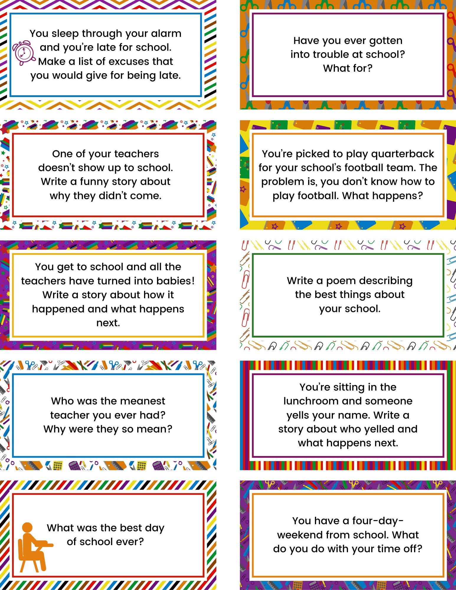 50 Back to School Journal Prompts for Kids | Back to School Journal ...