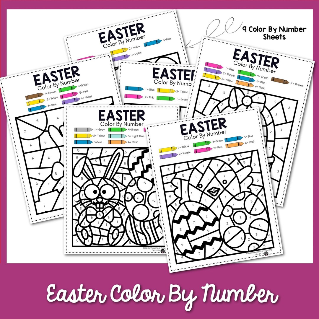 Easter Color by Number Color by Number for Kids Kindergarten - Etsy