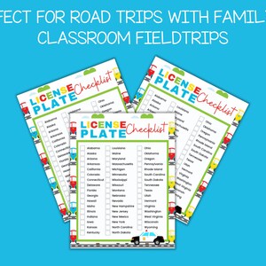 License Plate Checklist | Road Trip Games | State License Plate Game ...