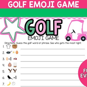 Golf Emoji Game | Golf Emoji Pictionary Game | Golf Party Games | Golf ...