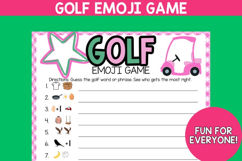 Golf Emoji Game | Golf Emoji Pictionary Game | Golf Party Games | Golf ...