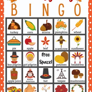 7 Thanksgiving Bingo Cards | Printable Thanksgiving Bingo | Printable ...