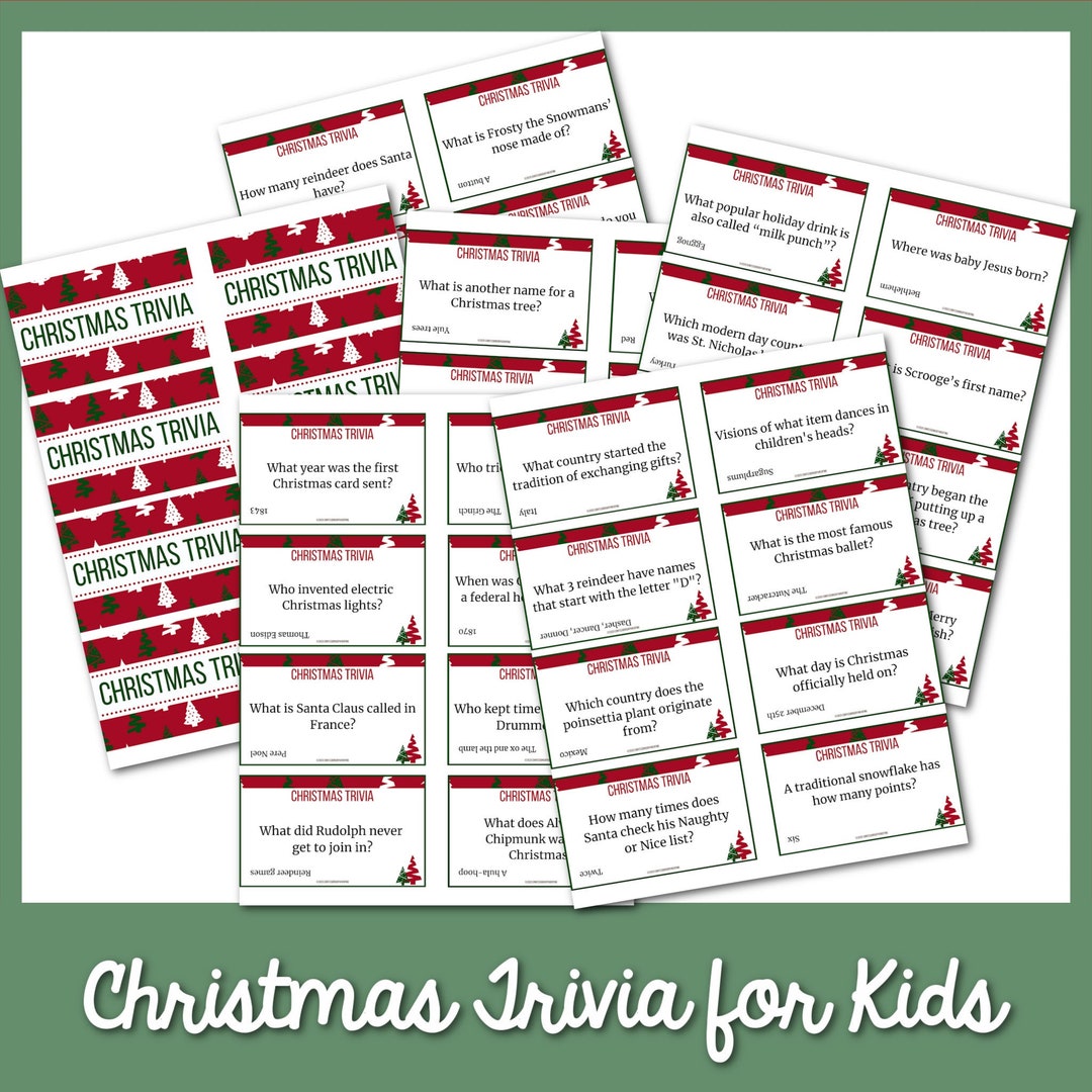 100 Christmas Trivia for Kids | Printable Christmas Trivia | Kid ...