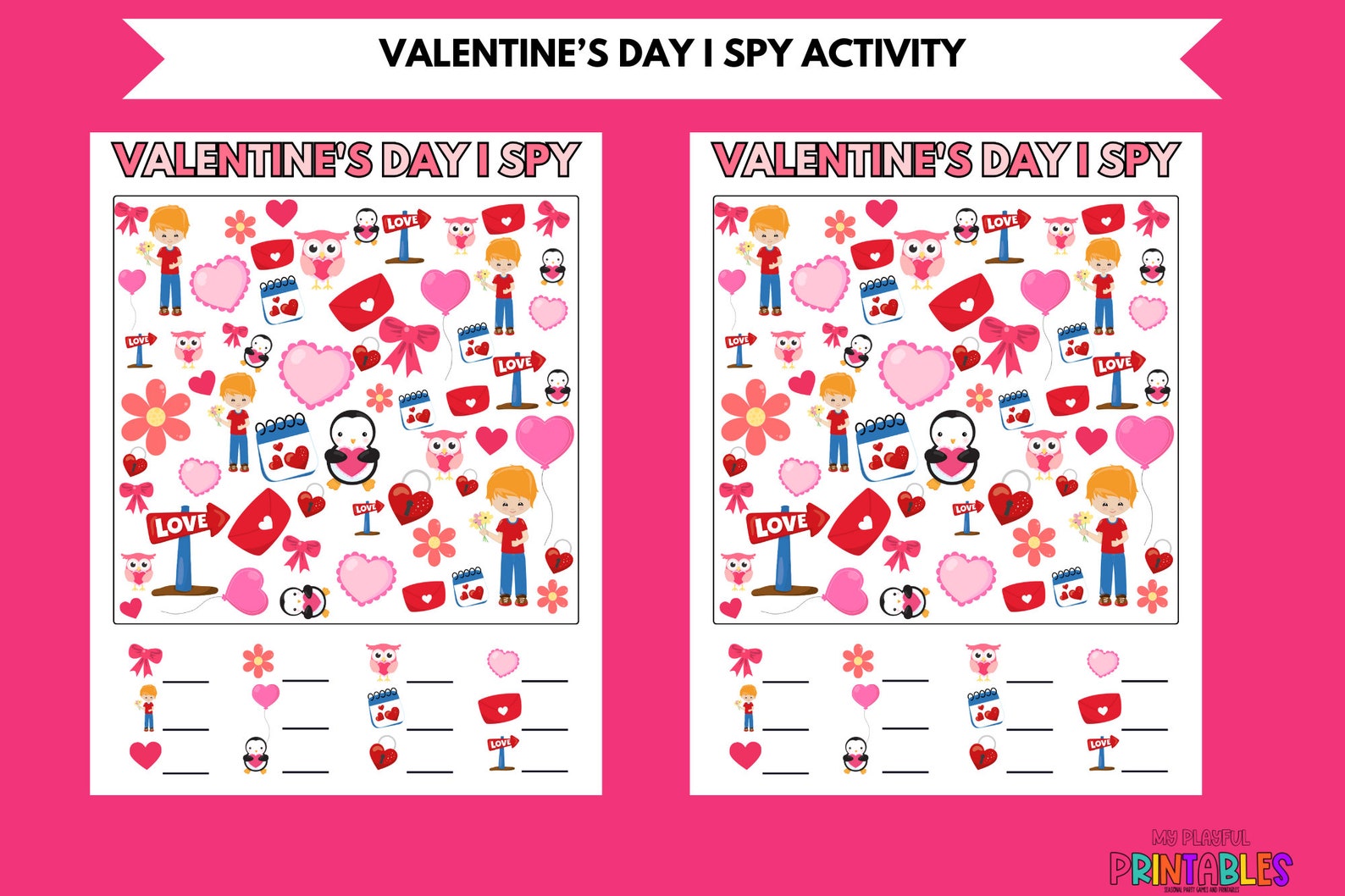Valentine's Day I Spy Printable | I Spy Printable Game | Valentine's ...