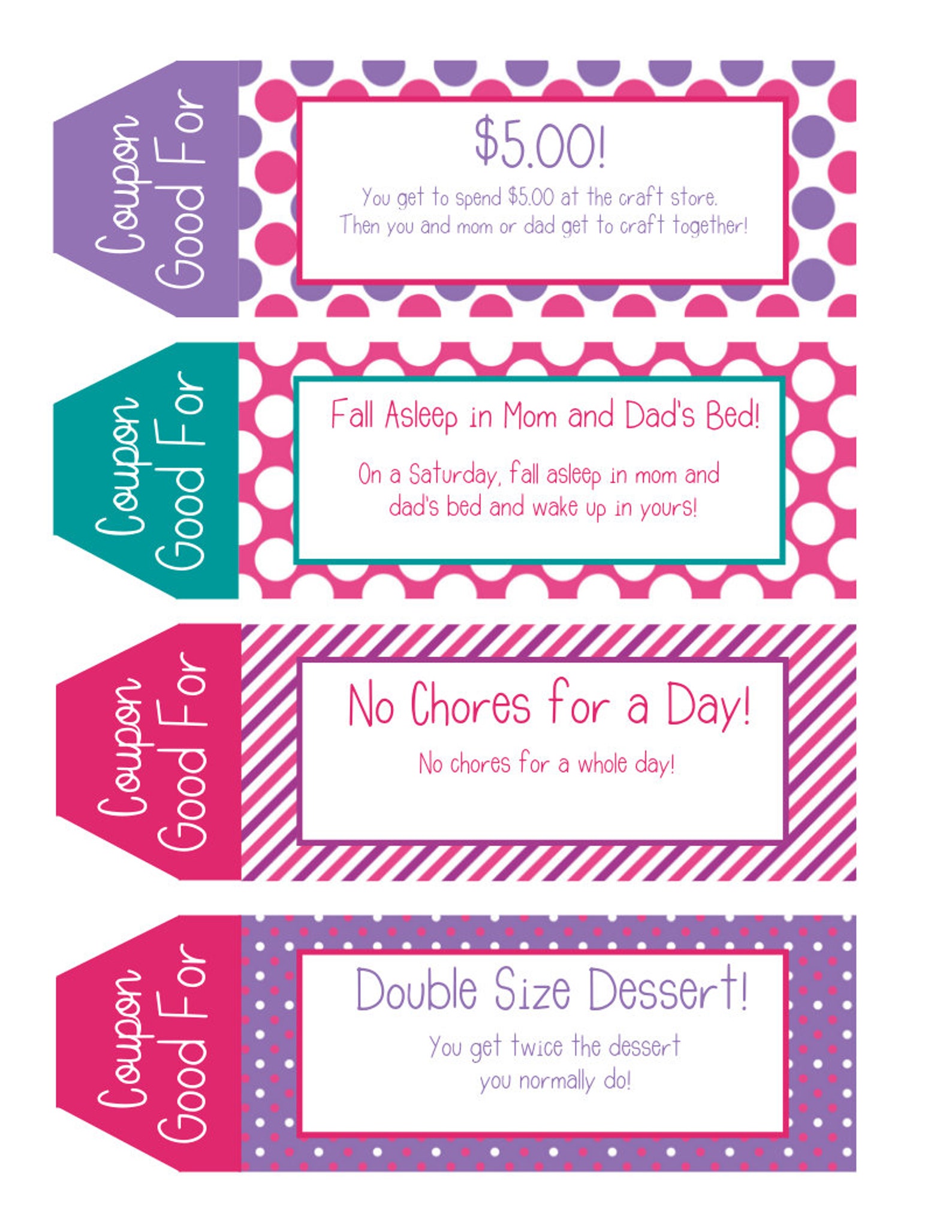 39 Printable Coupons | Printable Kids Reward Coupons | Kids Activity ...
