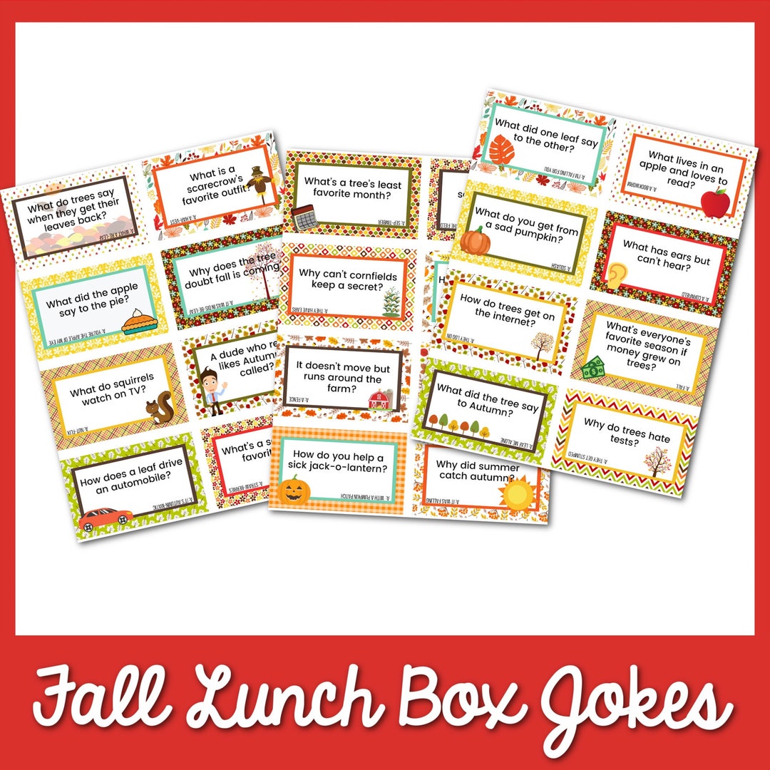 24 Fall Lunch Box Jokes | Printable Fall Jokes for Lunch Boxes | Lunch ...