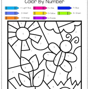 6 Spring Color by Number| Printable Spring Color by Number Pages ...