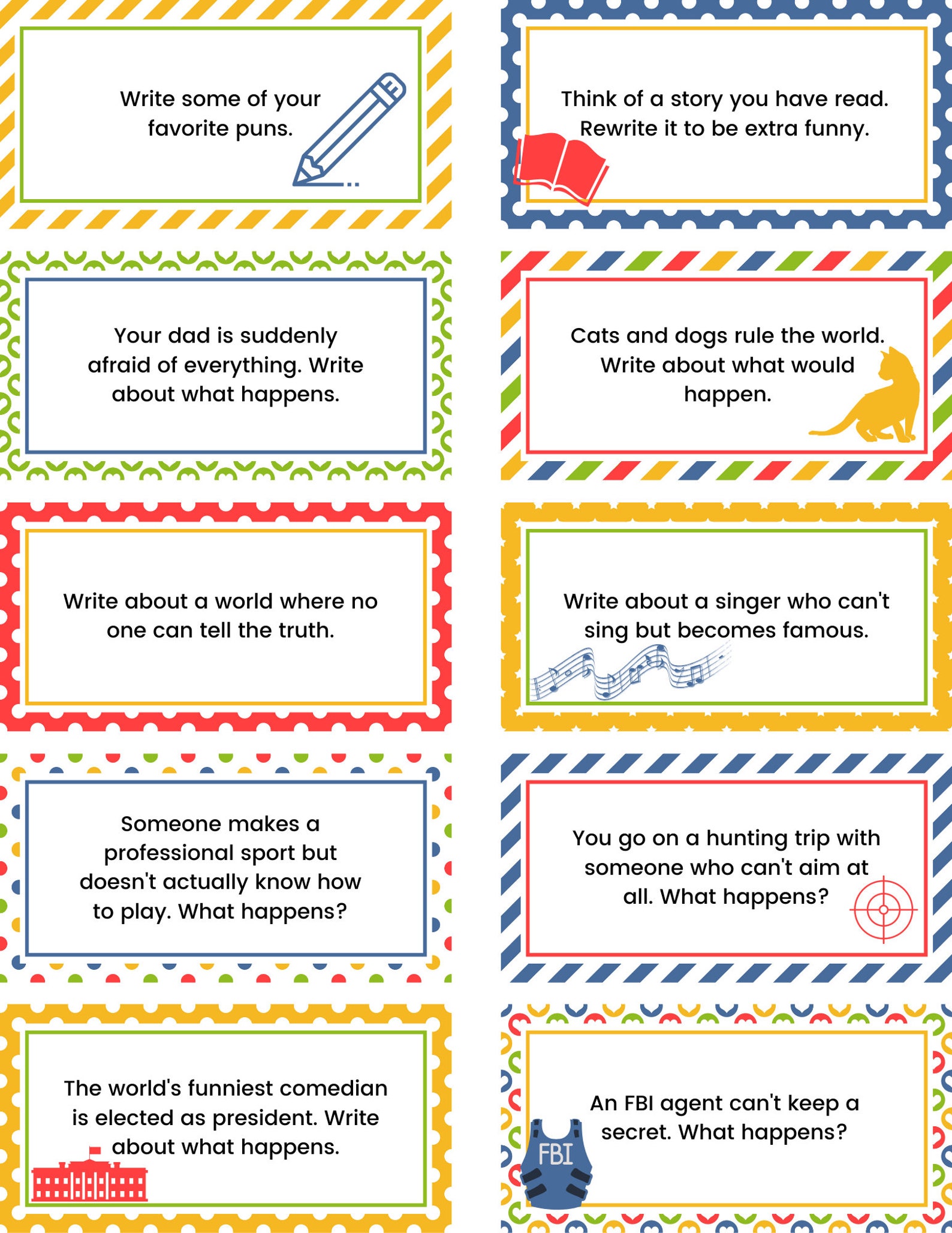 50 Funny Journal Prompts | Silly Writing Prompts | Printable Funny ...