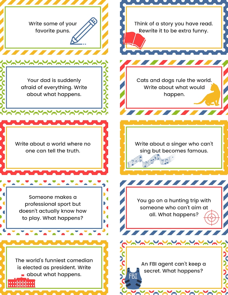 50 Funny Journal Prompts | Silly Writing Prompts | Printable Funny ...