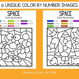 Space Color by Number | Color by Number | Space Activities for Kids ...