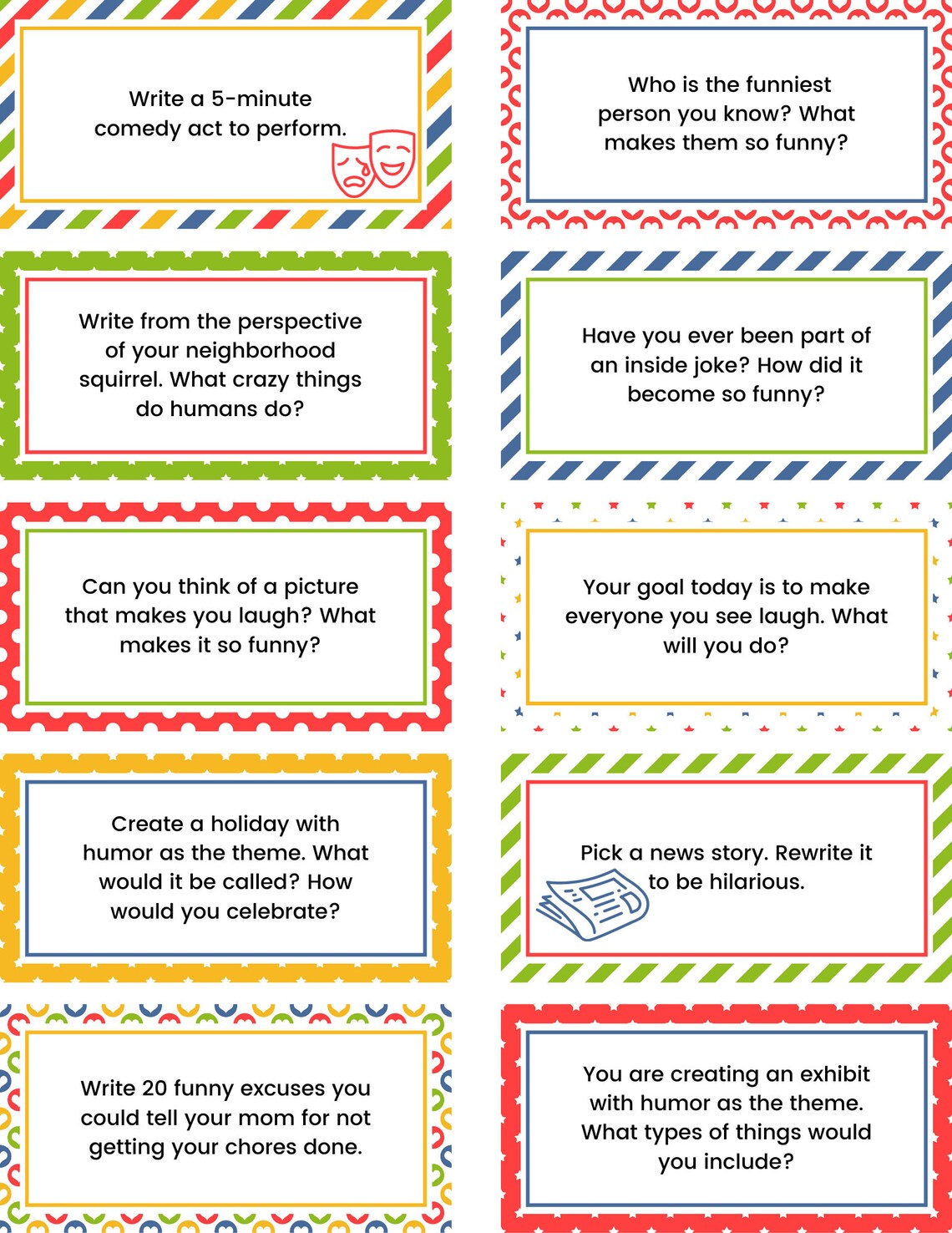 50 Funny Journal Prompts | Silly Writing Prompts | Printable Funny ...