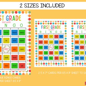 First Grade Sight Word Bingo | Sight Word Bingo for 1st Graders ...