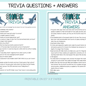 60+ Shark Trivia Questions | Ocean Unit Study | Printable Shark Trivia ...