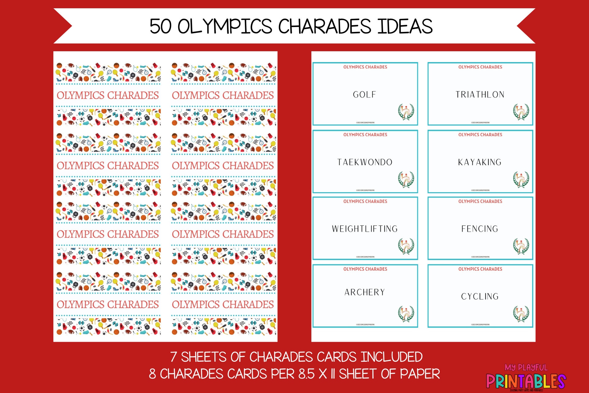 Olympic Charades Charades for Kids Olympic Themed Charades Olympic ...