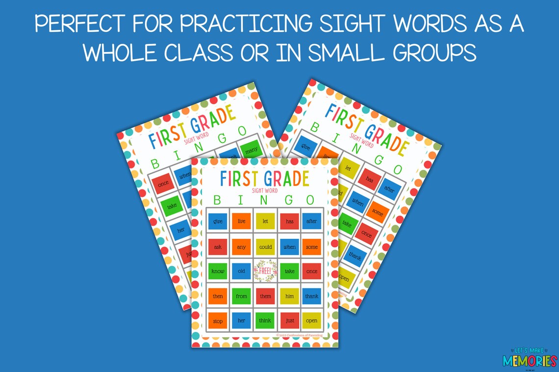 First Grade Sight Word Bingo | Sight Word Bingo for 1st Graders ...