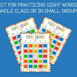 First Grade Sight Word Bingo Sight Word Bingo for 1st Graders Printable ...