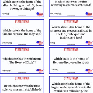 100 State Trivia Questions | Printable U.S. State Trivia | Educational ...