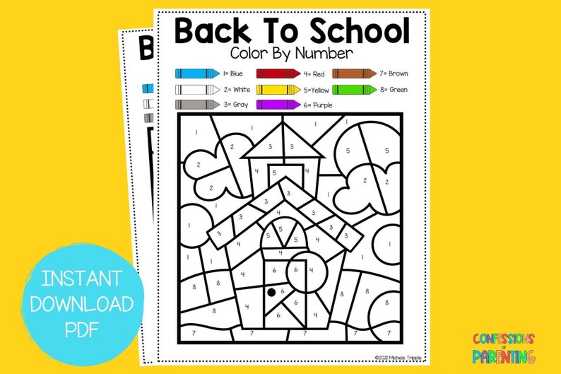 6 Back to School Activity| First Day of School Color by Number| Color ...