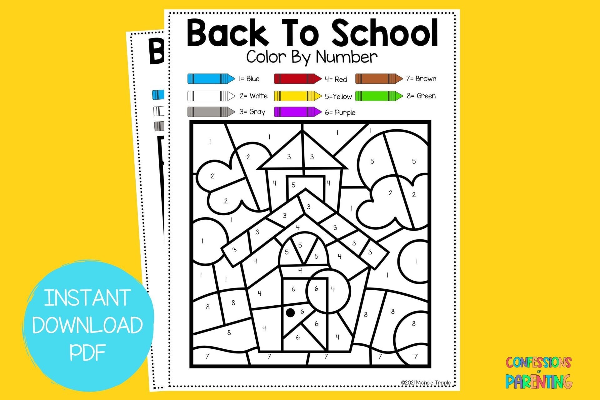 Back To School Color By Number
