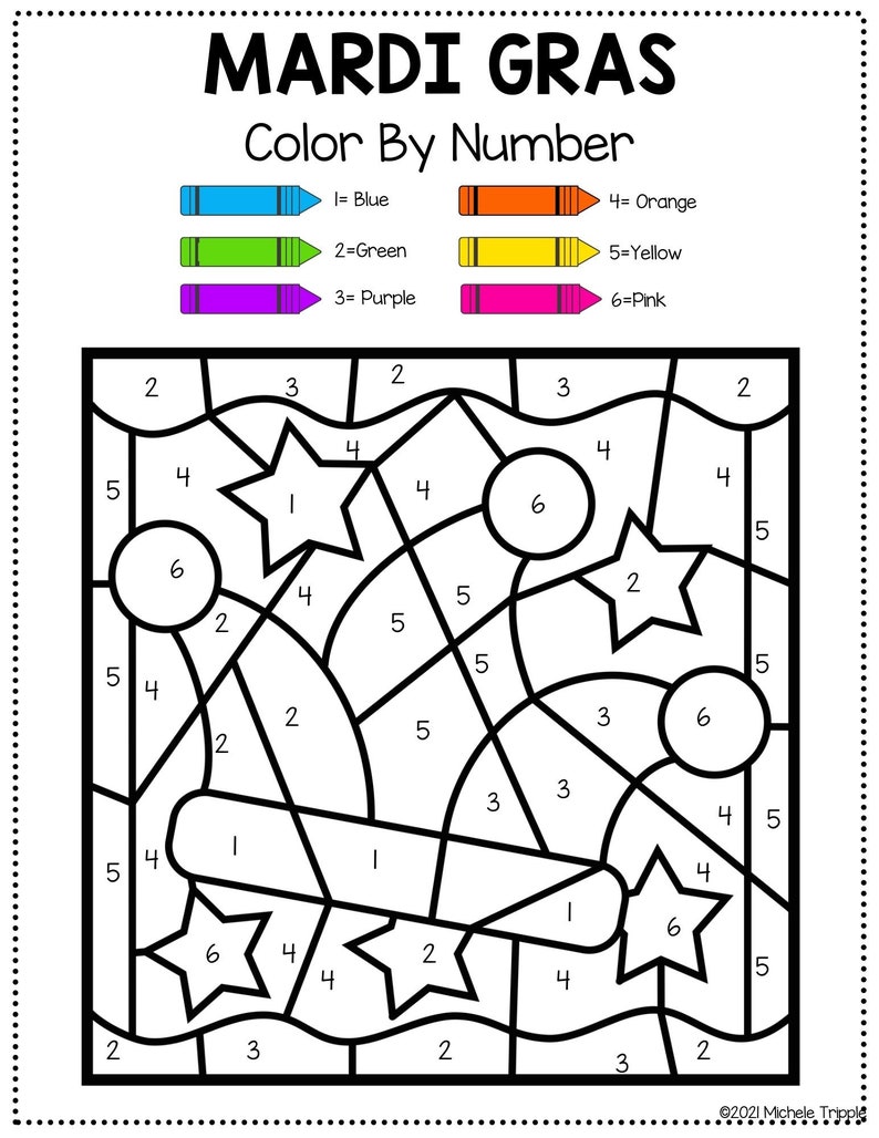 Mardi Gras Color by Number | Mardi Gras Coloring Sheet | Color by ...