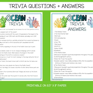 78 Ocean Trivia Questions | Printable Ocean Trivia | Ocean-themed ...