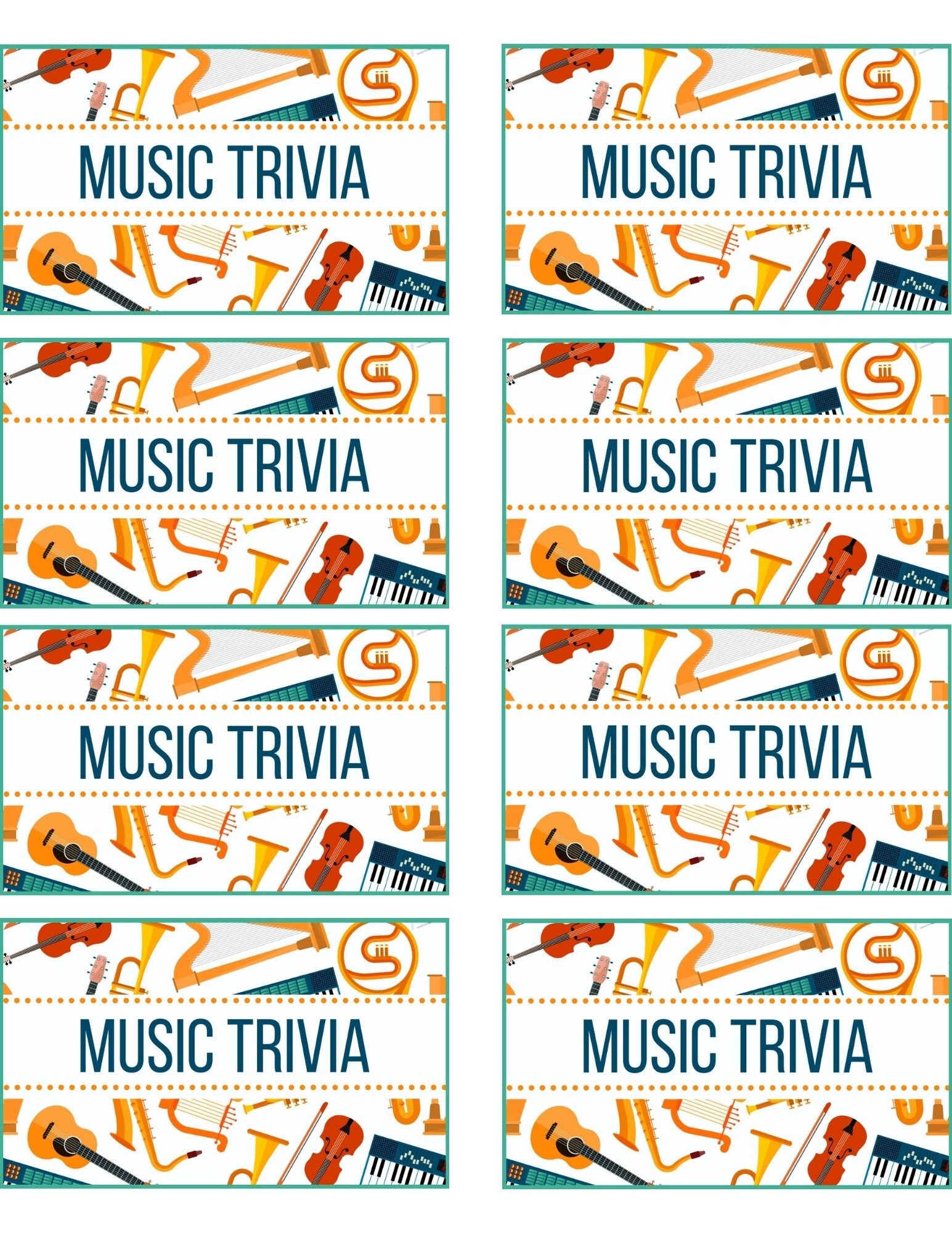 Music Trivia, Trivia for Kids, Printable Trivia for Kids, Digital ...