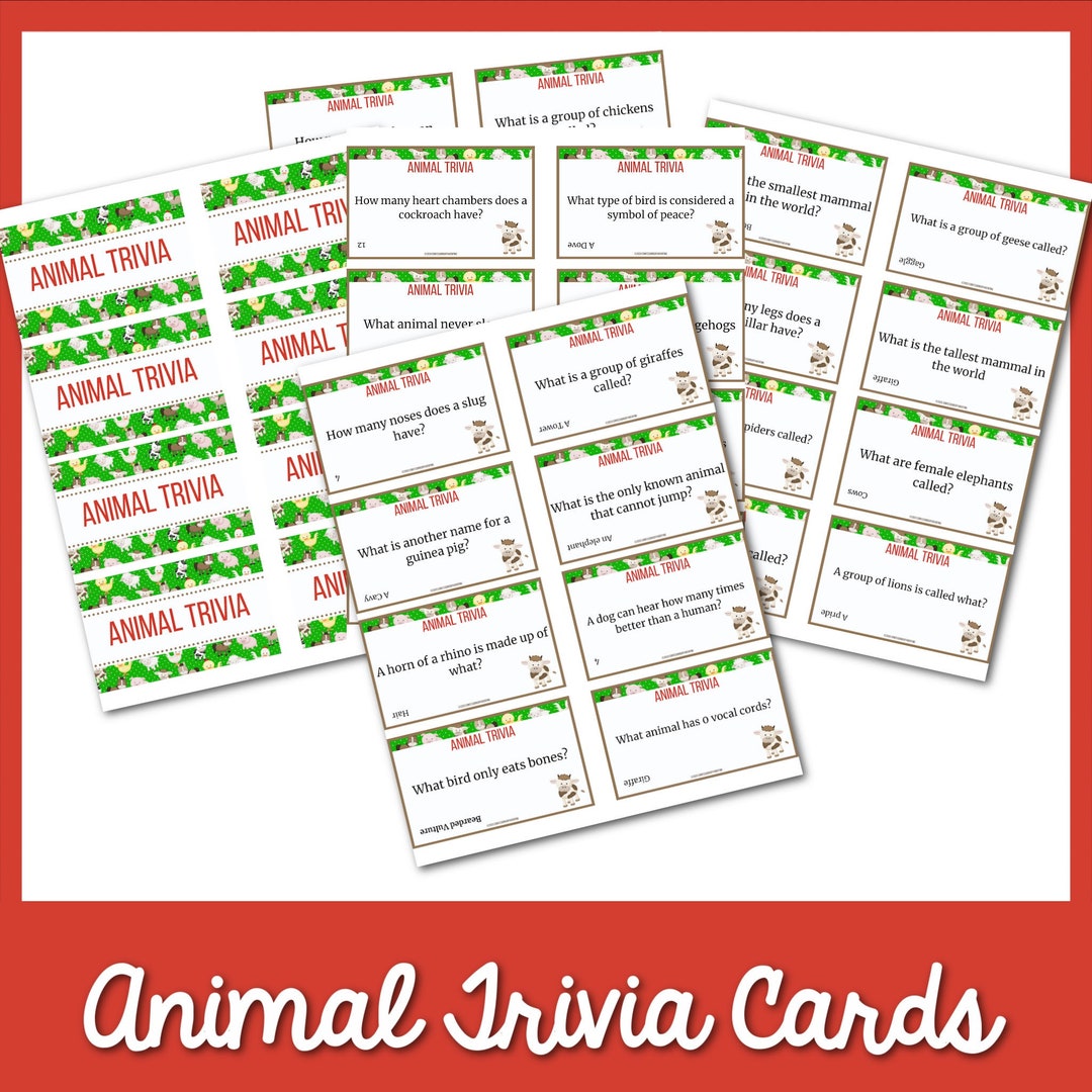 Animal Trivia for Kids - Etsy